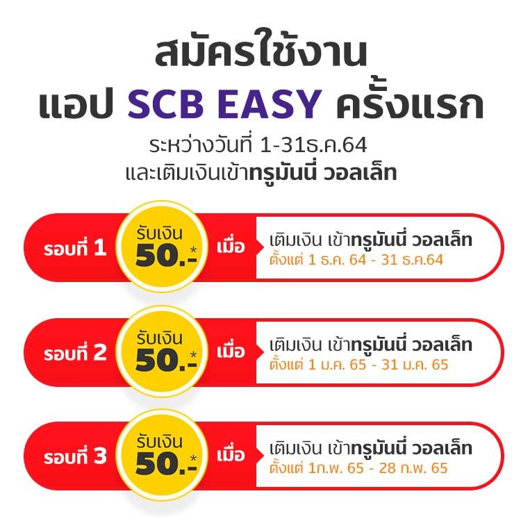 เติมเงิน เข้าทรูมันนี่ด้วย SCB รับเงินคืน| ทรูมันนี่ เป็นไปได้ ได้ทุกคน